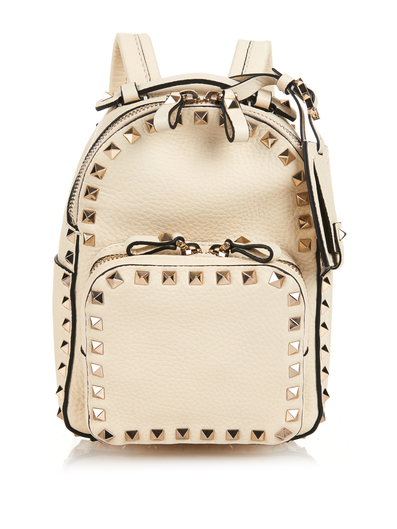 White Leather Mini Backpack | semashow.com
