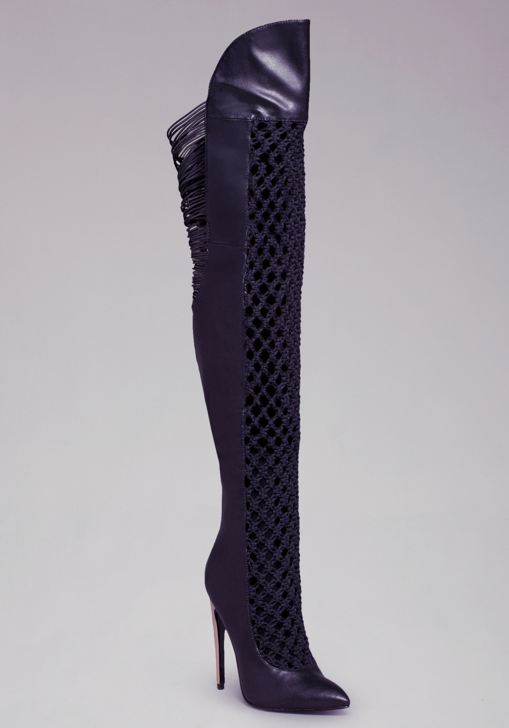 Lyst - Bebe Harley Crochet Knee Boot in Blue