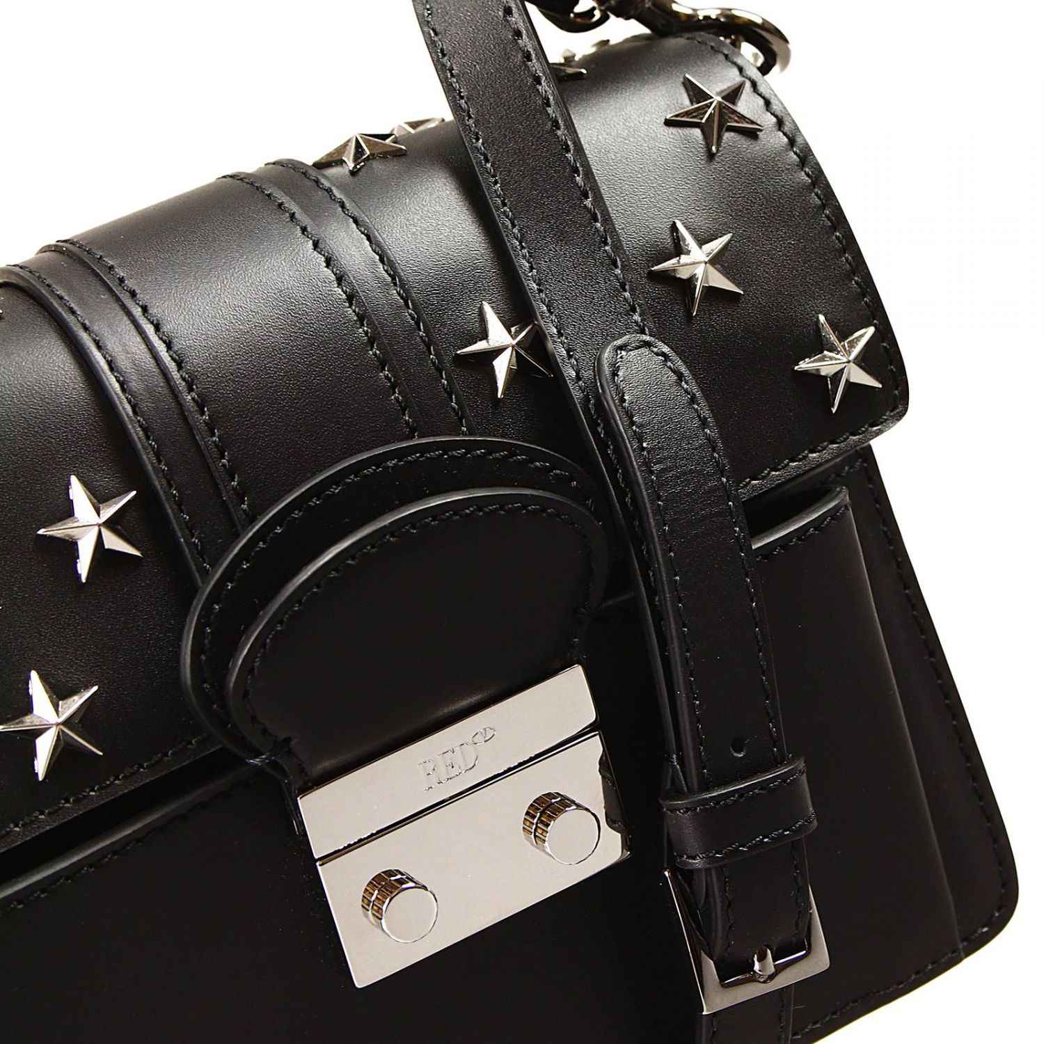 Red Leather Stud Handbag | IUCN Water