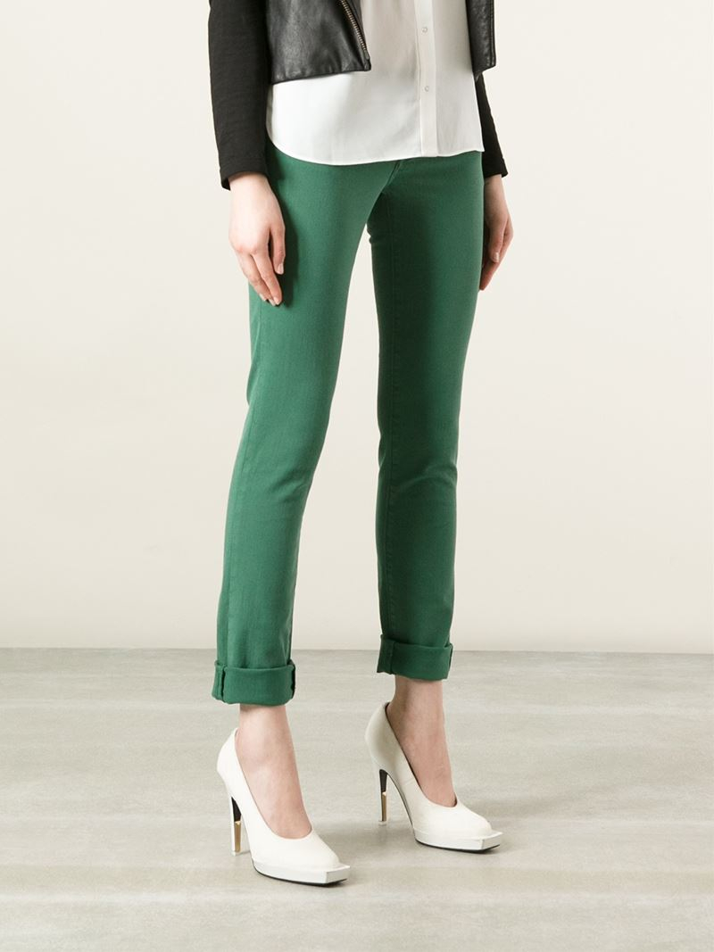 M Missoni Cropped Skinny Jeans in Green - Lyst