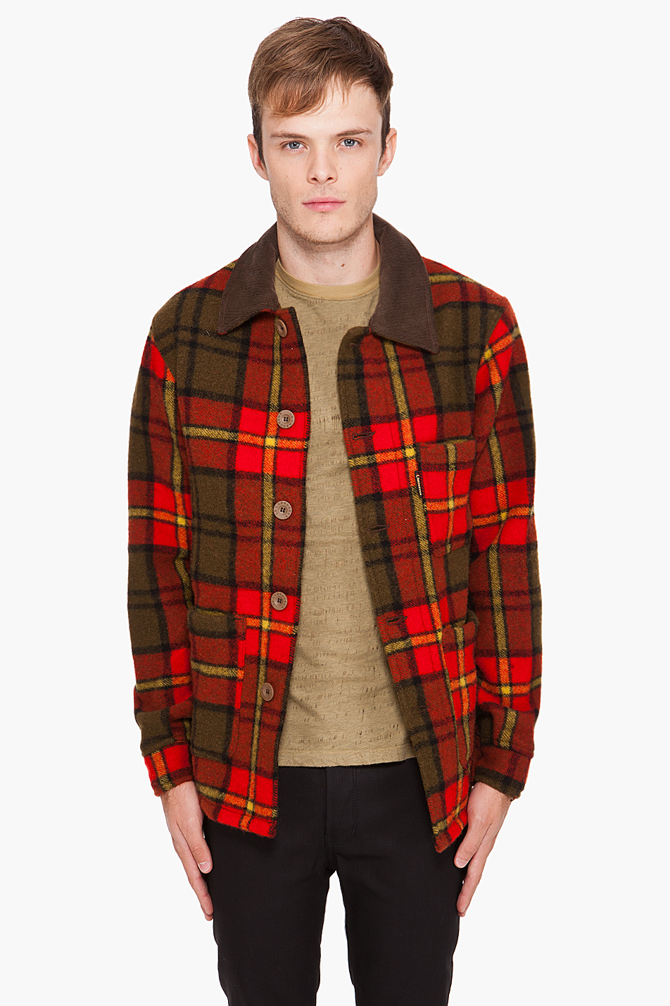 Junya watanabe Plaid Jacket in Red for Men | Lyst