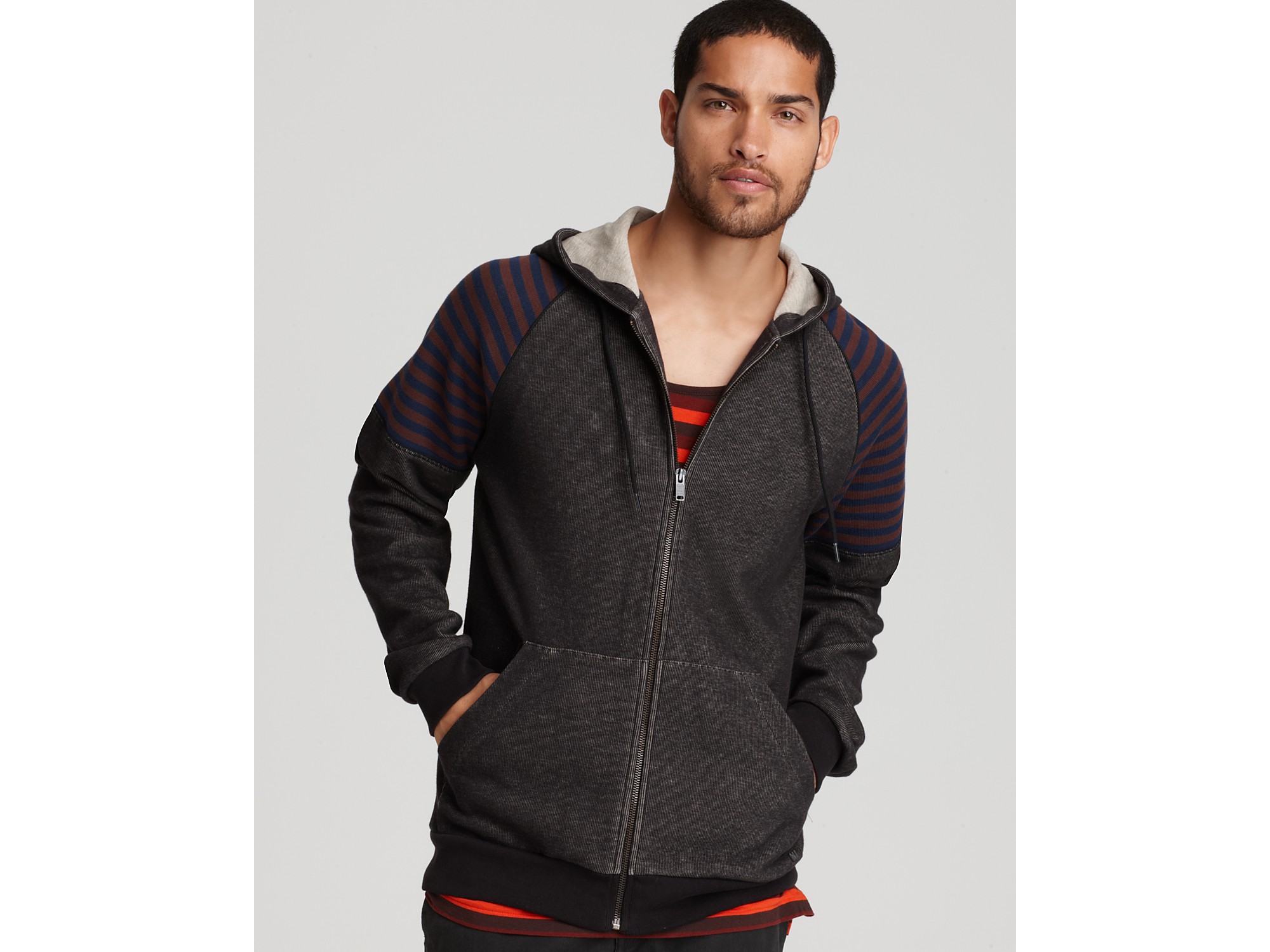 Marc By Marc Jacobs Sam Striped Hoodie in Black for Men (black multi ...