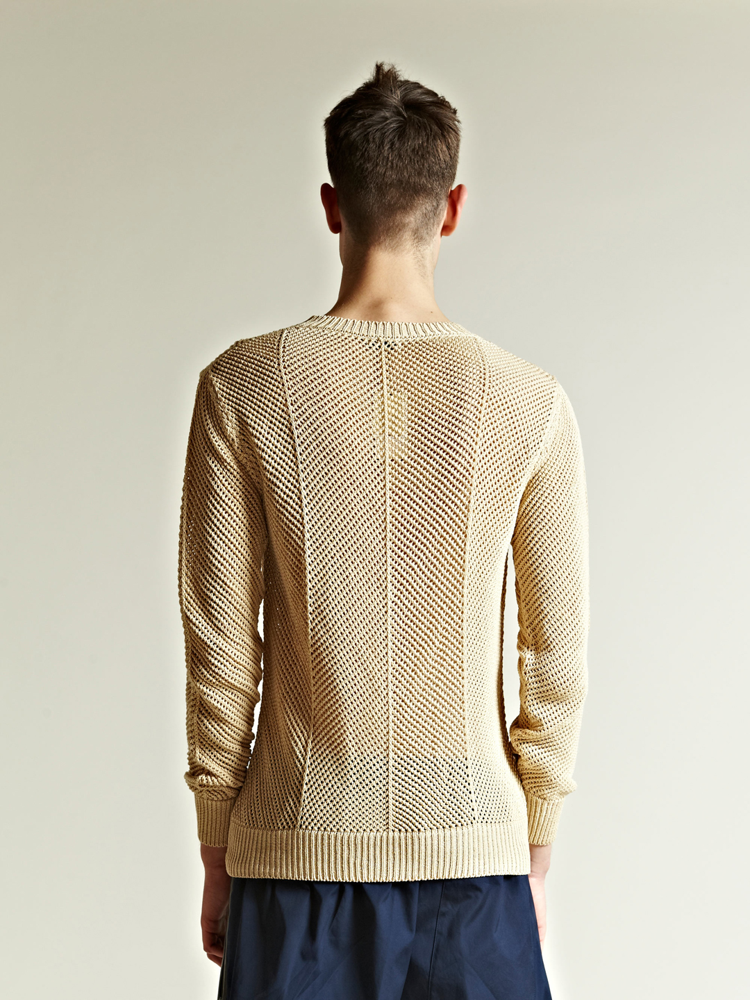 Dries van noten Mens Diagonal Yarn Sweater in Natural for Men | Lyst