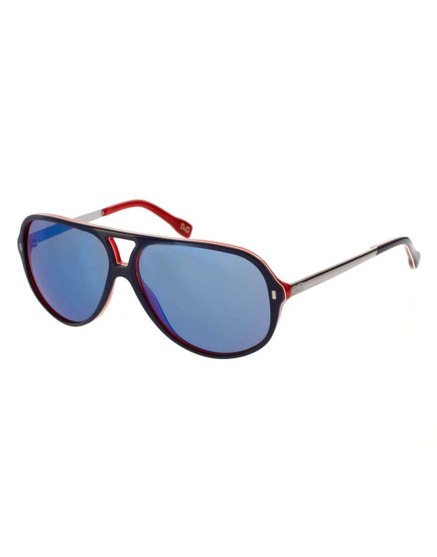 Lyst Dolce And Gabbana Dg Mirrored Aviator Sunglasses In Blue For Men