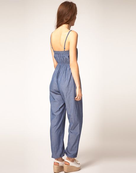 Pepe Jeans Pepe Jeans Chambray Jumpsuit in Blue | Lyst