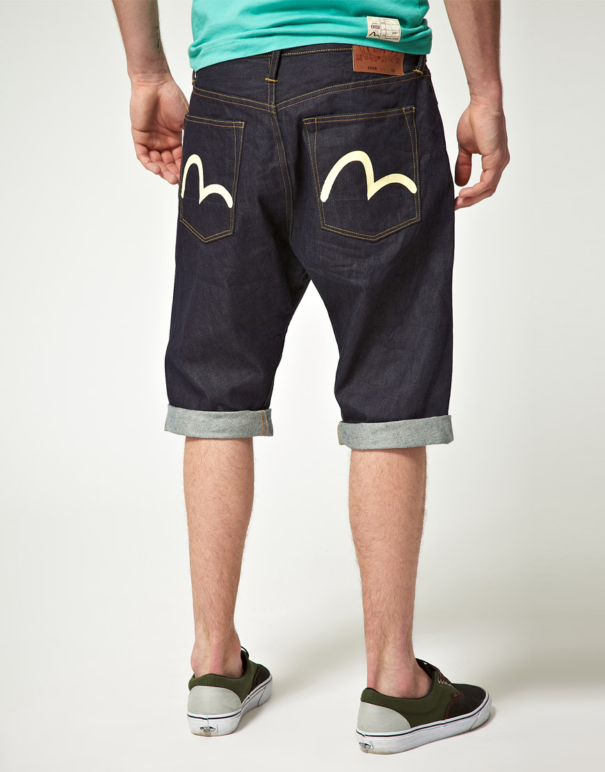 Lyst - Evisu Evisu Denim Shorts in Blue for Men