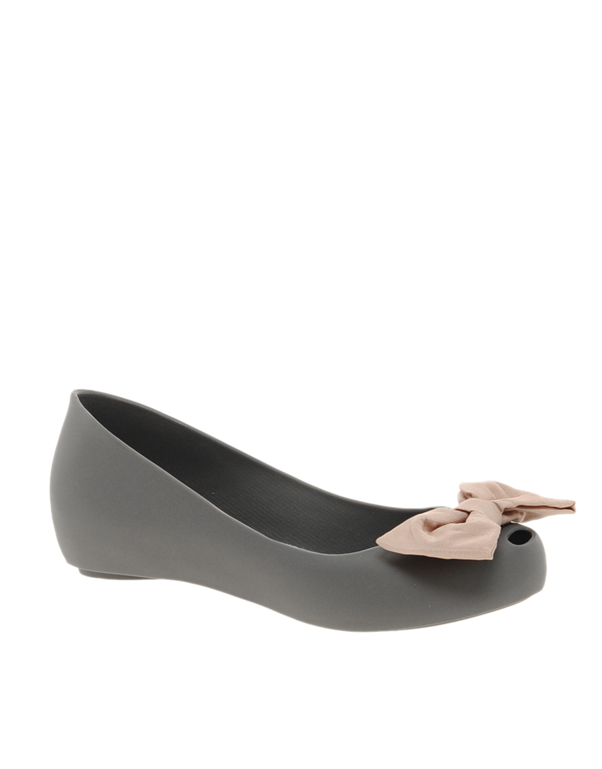 Lyst Melissa Ultragirl Sweet Bow Ballet Flats In Black