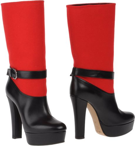 Viktor & Rolf Highheeled Boots in Red | Lyst