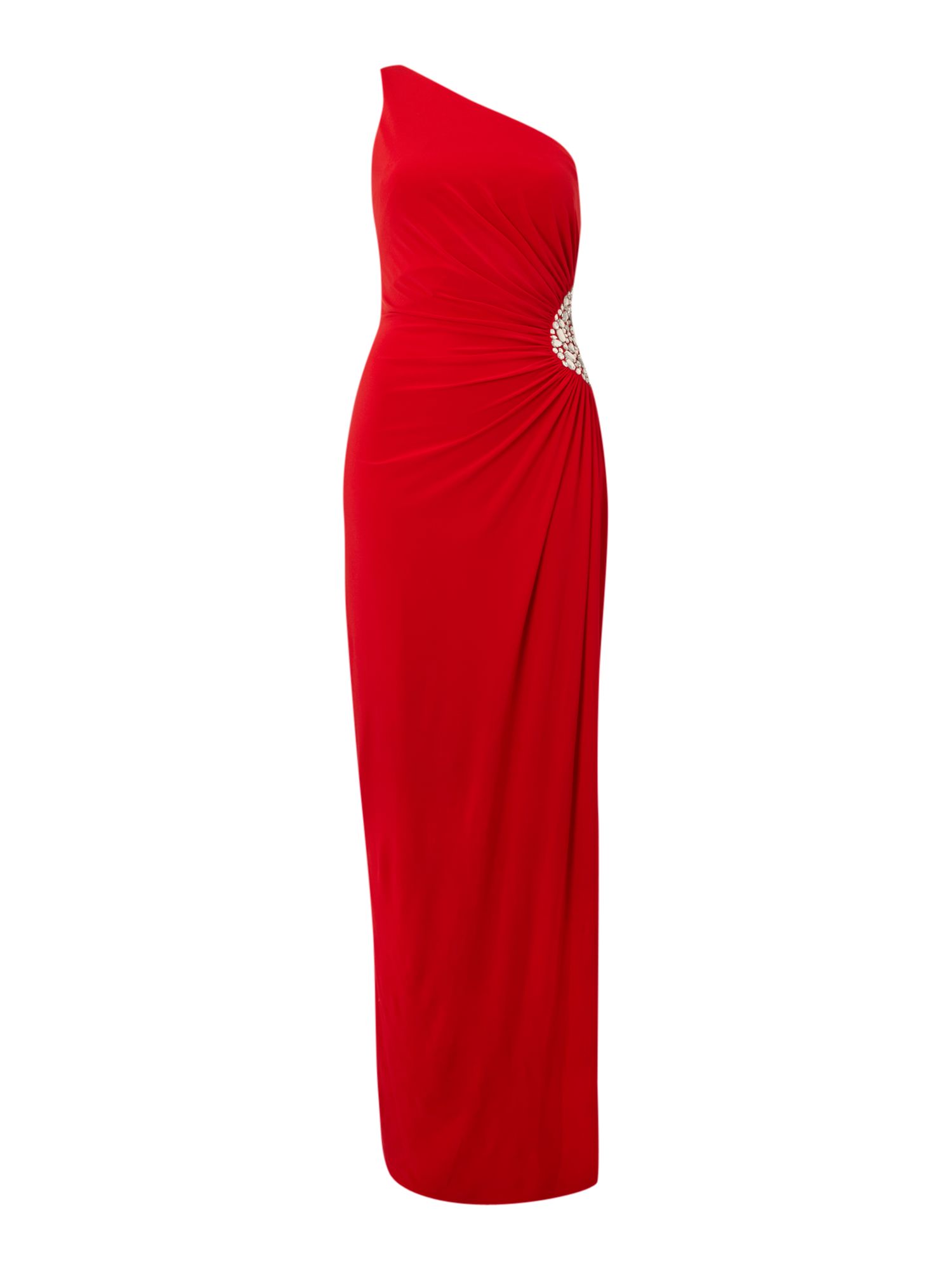 Js Collections One Shoulder Side Beaded Dress in Red | Lyst