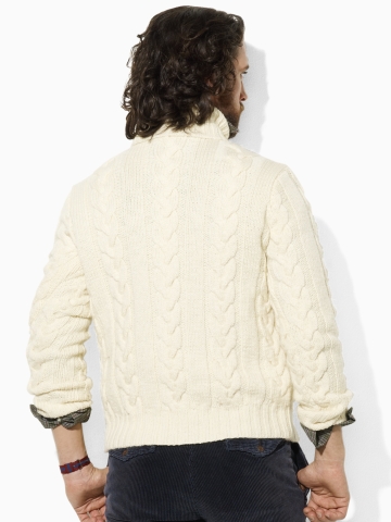 Lyst - Polo Ralph Lauren Wool Cabled Turtleneck Sweater in Natural for Men