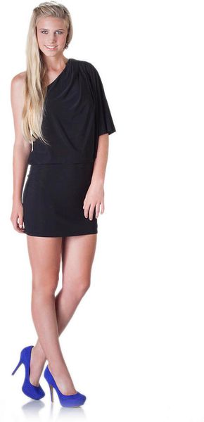 Jessica Simpson One Shoulder Mini Dress in Black | Lyst