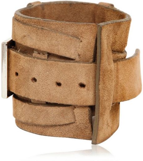Balmain Buckle Crust Leather Bracelet in Brown for Men | Lyst