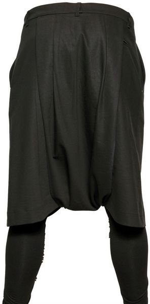 Tom Rebl Stretch Wool Cotton Twill Paneled Shorts in Black for Men | Lyst