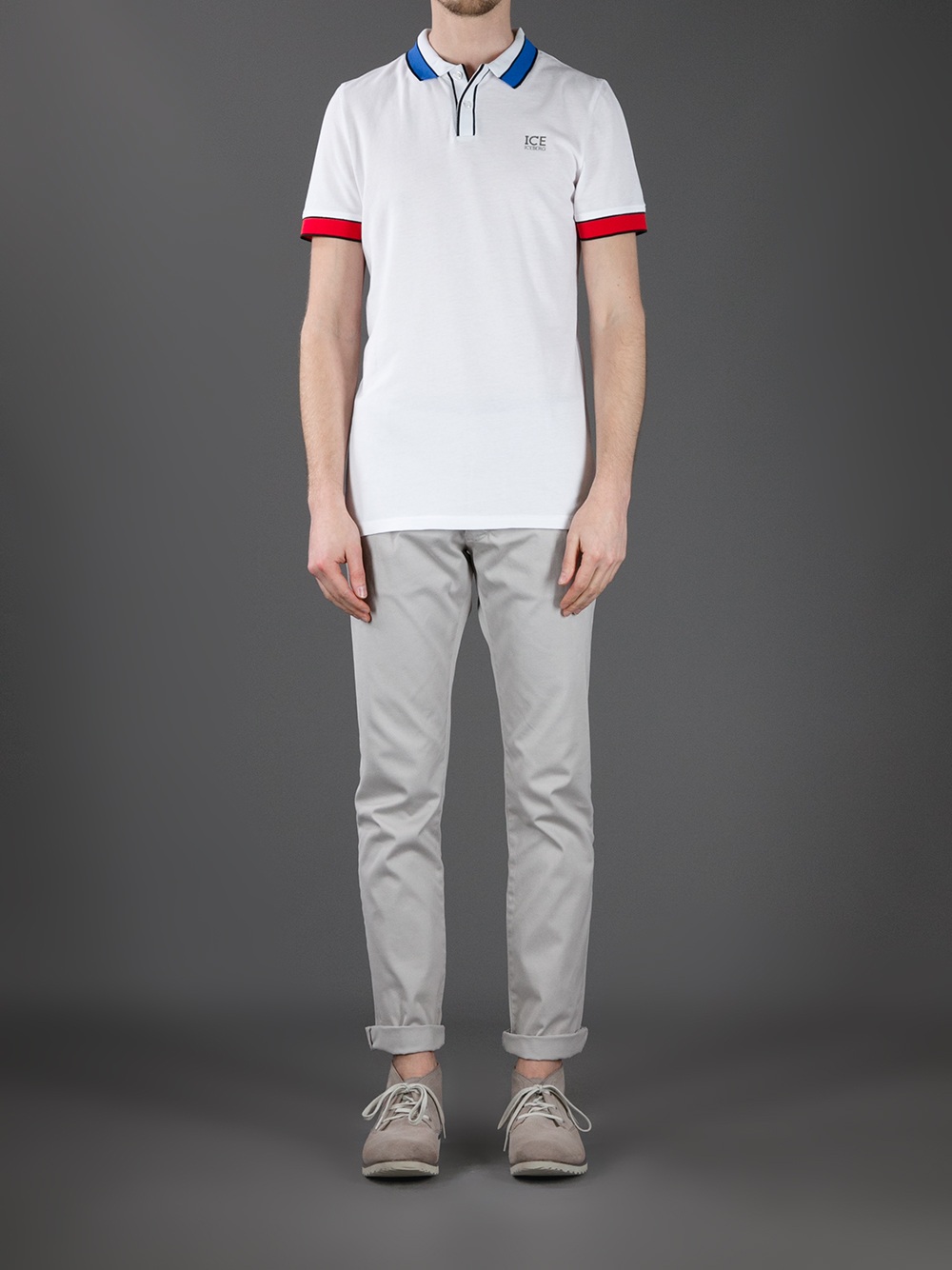 Lyst - Iceberg Colour Trim Polo Shirt in White for Men