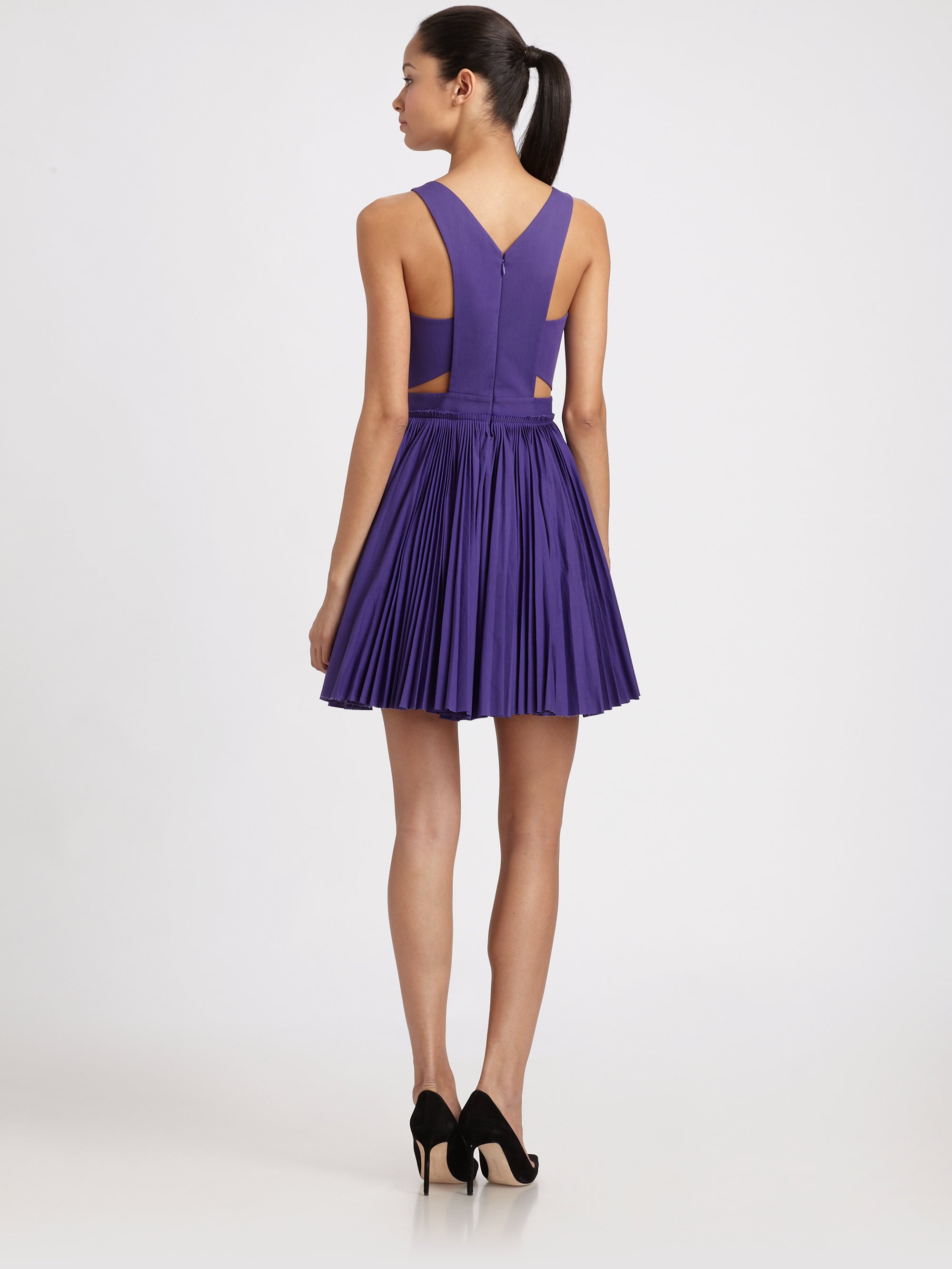 Lyst - Robert rodriguez Pleated Cut Dress in Purple