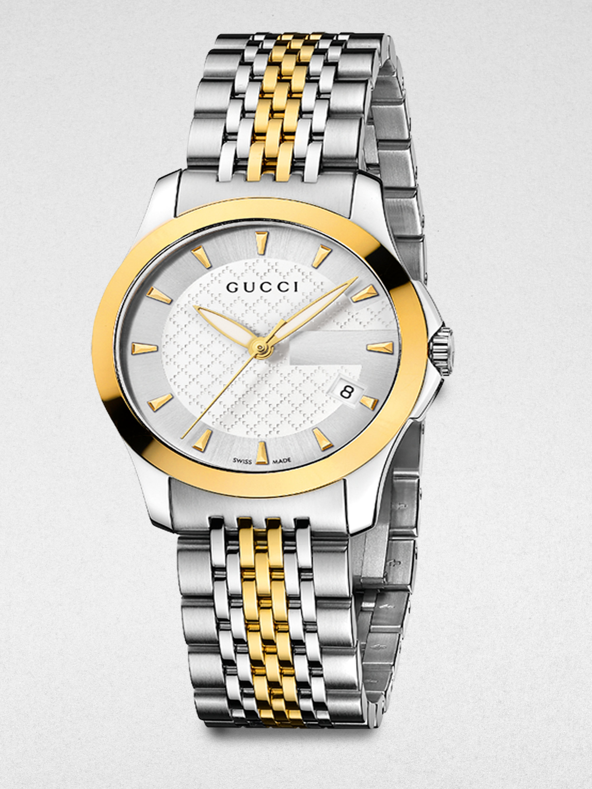 Gucci G-timeless Two-tone Stainless Steel Bracelet Watch in Metallic | Lyst