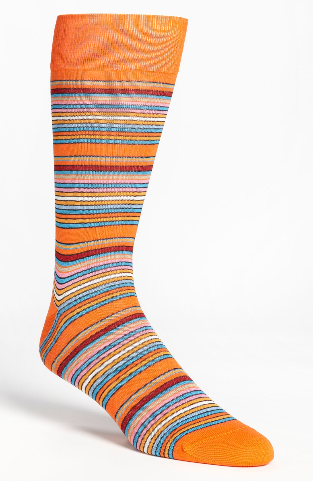 Bugatchi Multi Stripe Socks in Orange for Men (Tangerine) | Lyst