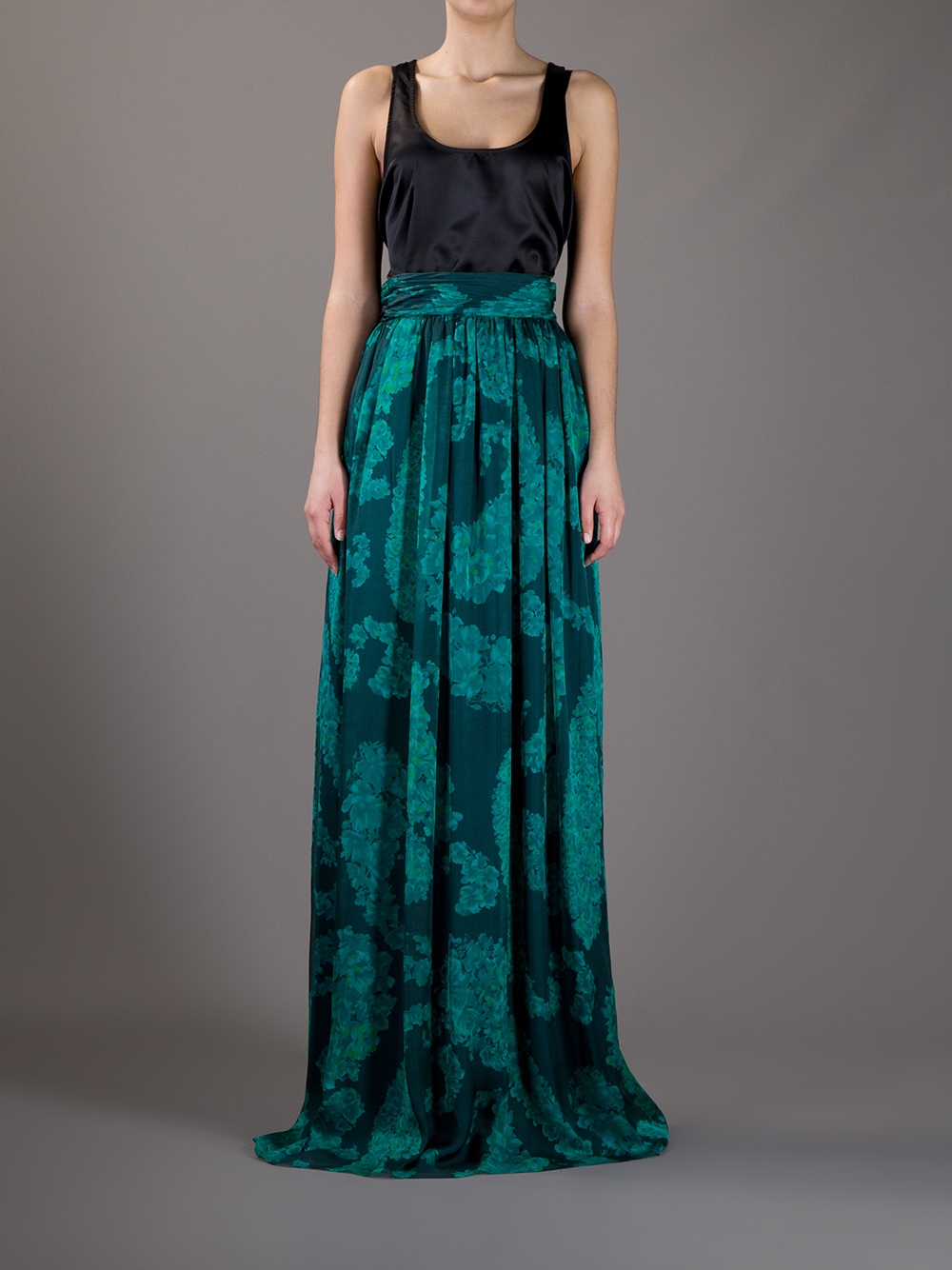 Lyst - Giambattista valli Long Silk Skirt in Green