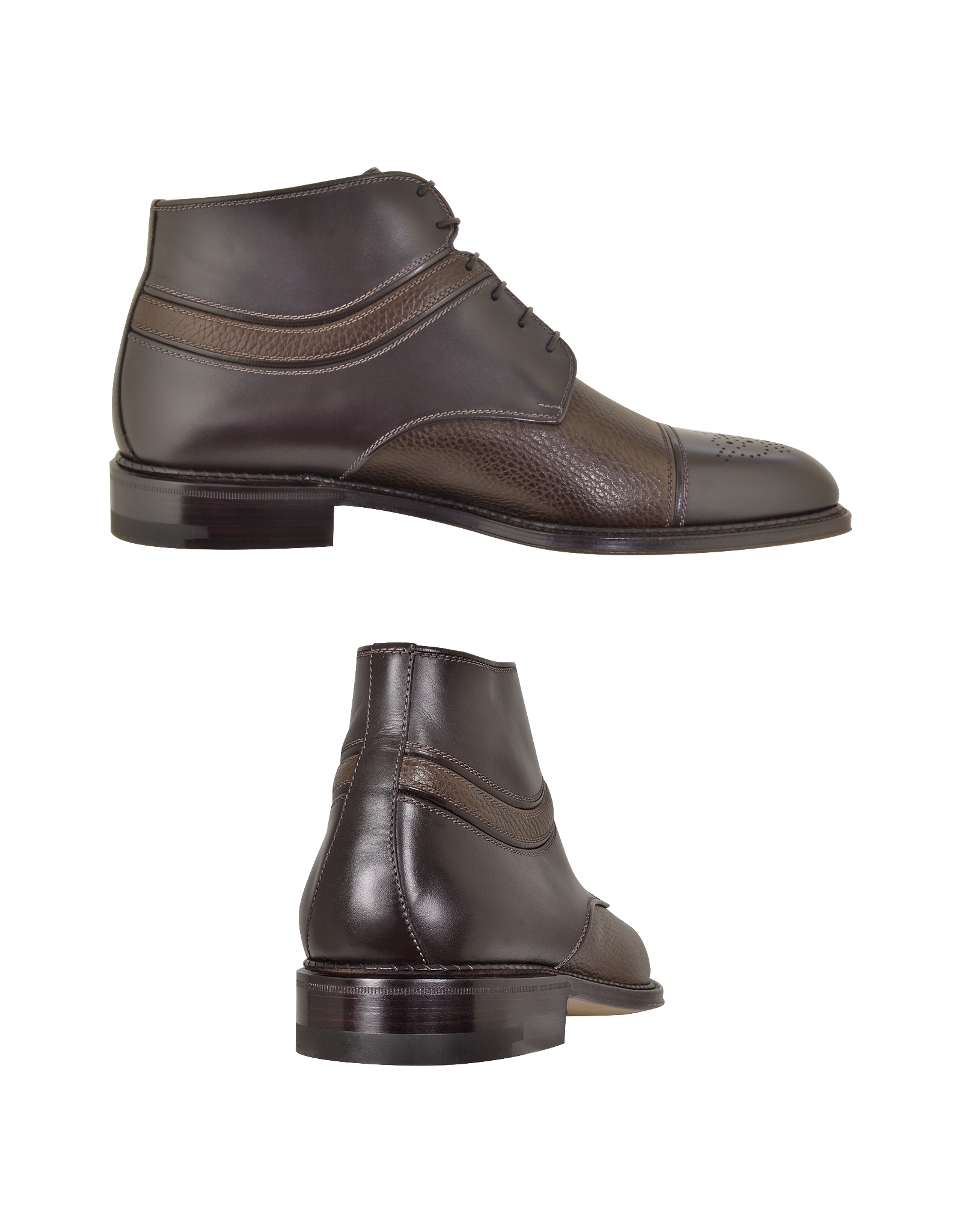 Lyst - A.Testoni Men'S Brown Leather Lace-Up Derby Boots in Brown for Men