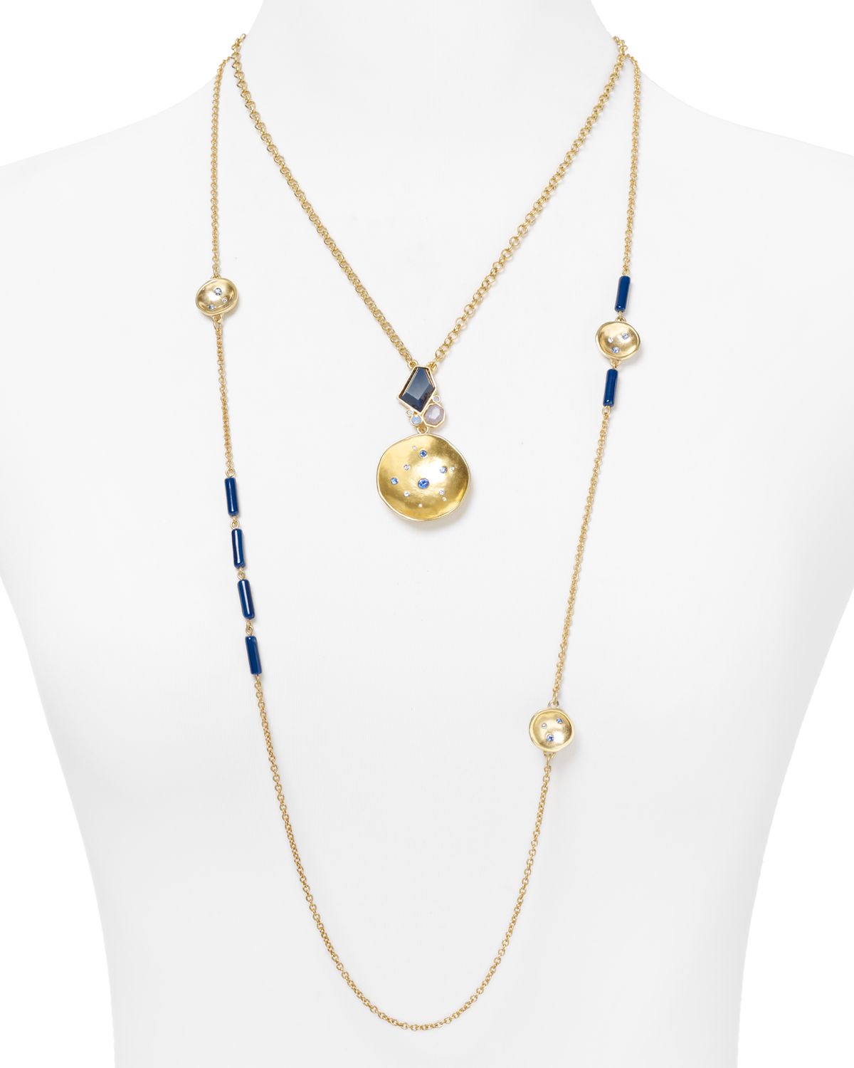 T tahari Night Sky Concave Circle Pendant Necklace in Metallic | Lyst
