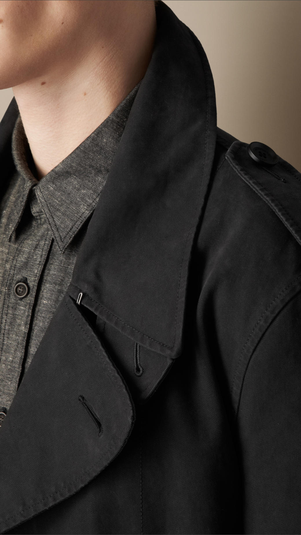 Lyst - Burberry Long Brushed Cotton Military Trench Coat in Black for Men