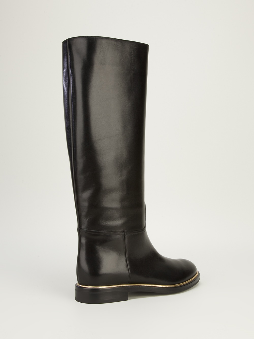Lyst - Casadei Mid Calf Riding Boot in Black
