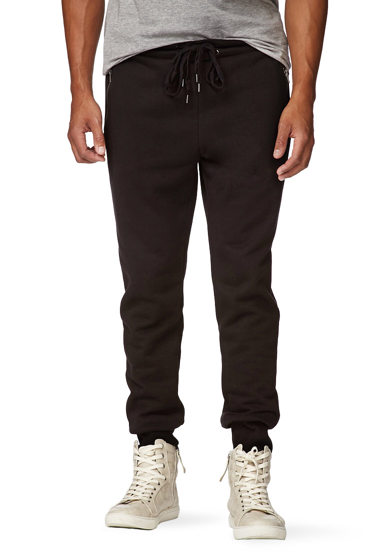 Lyst - Forever 21 Zip Pocket Athletic Pants in Black for Men