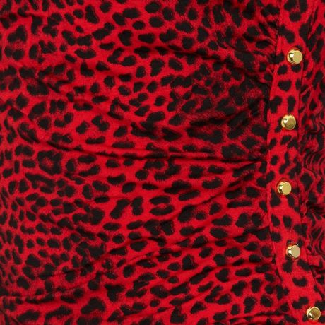Michael Michael Kors Leopard Print Stretch Jersey Top in Red | Lyst