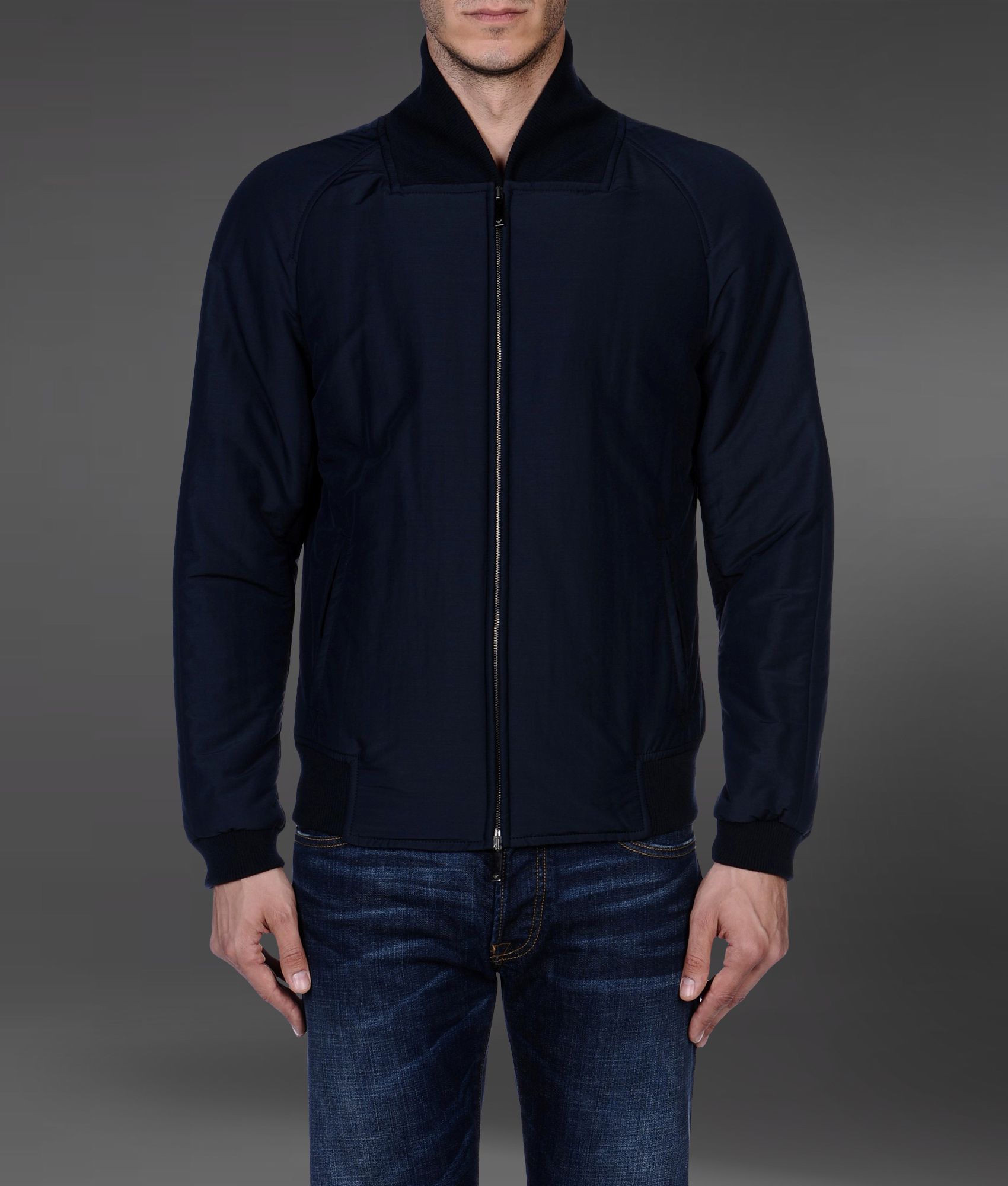 Lyst - Emporio Armani Bomber Jacket in Blue for Men