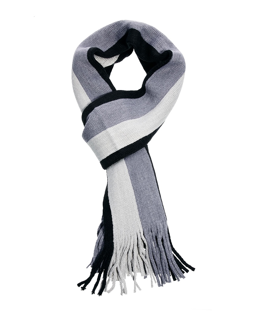 Lyst - French Connection Stripe Scarf in White for Men