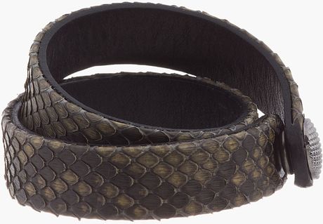 Balmain Green Python Skin Bracelet in Brown for Men (green) | Lyst