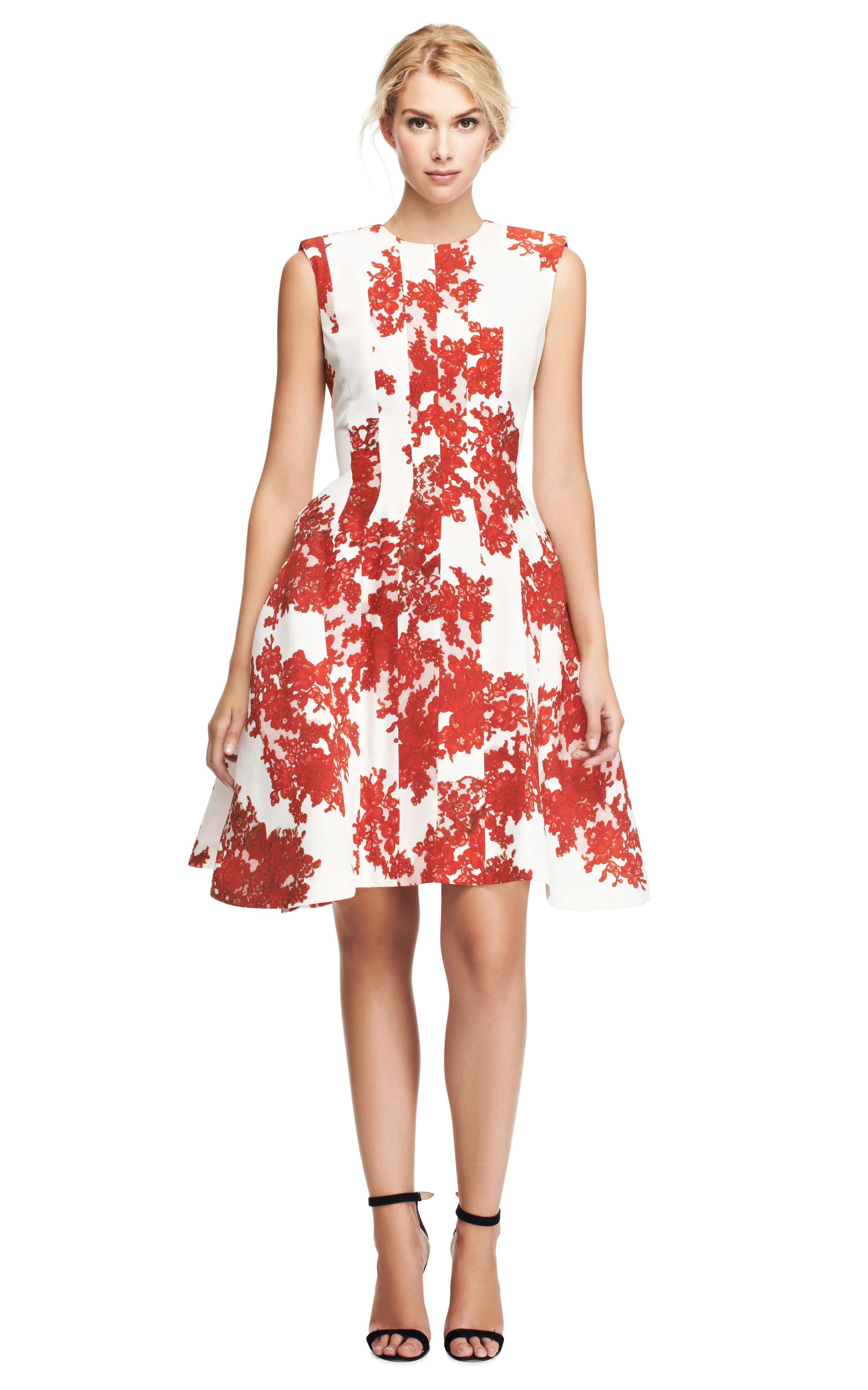 Lyst - Thom browne Lace Printed Crepe De Chine Dress in White