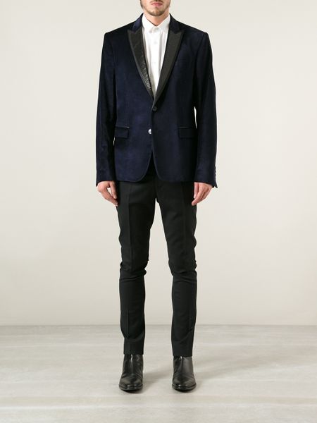 Just Cavalli Velvet Dinner Jacket in Blue for Men | Lyst