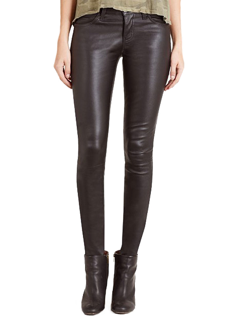 Current/elliott Ankle Skinny Leather Pants in Black (BLACK LEATHER) | Lyst