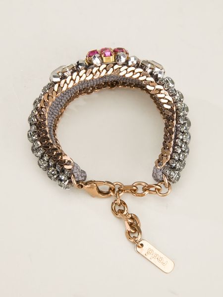 Rada' Crystal Bracelet in Pink (metallic) - Lyst