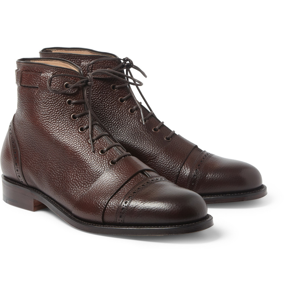 Lyst - Foot The Coacher Grenson Sport Pebblegrain Leather Brogue Boots ...