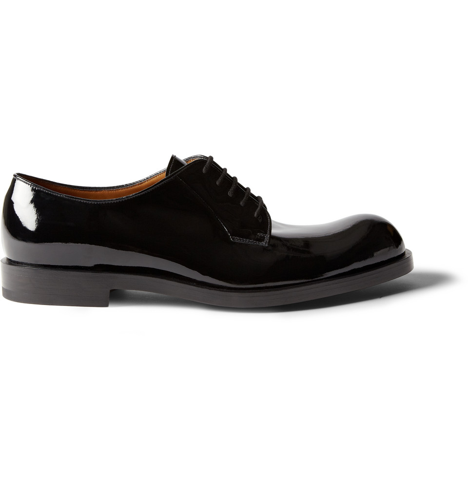 Jil Sander Betis Patent-Leather Derby Shoes in Black for Men - Lyst