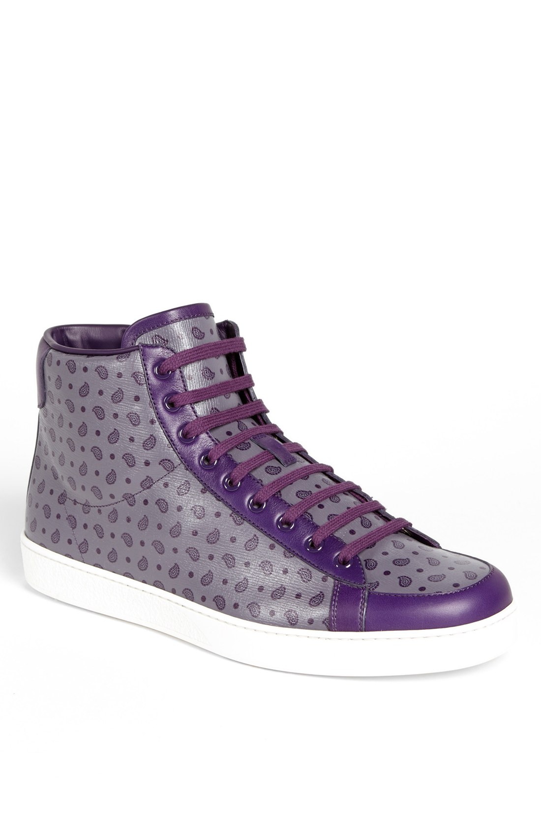 Gucci Brooklyn Paisley High Top Sneaker in Gray for Men (Mauve/ Grey ...