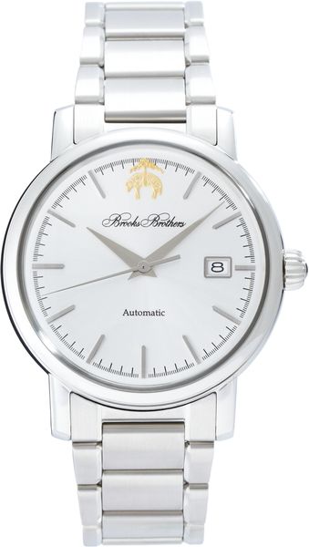 Brooks Brothers Round Watch With Stainless Steel Band in White for Men ...