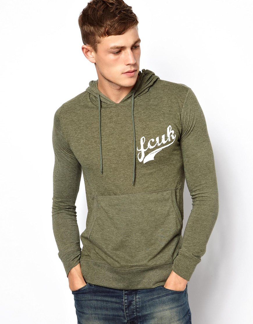 French Connection Hoodie Vintage Logo in Green for Men | Lyst