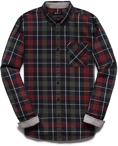21men Tartan Plaid Shirt in Red for Men (BLUE/BURGUNDY) | Lyst