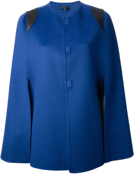 Joseph Pointed Collar Cape in Blue | Lyst