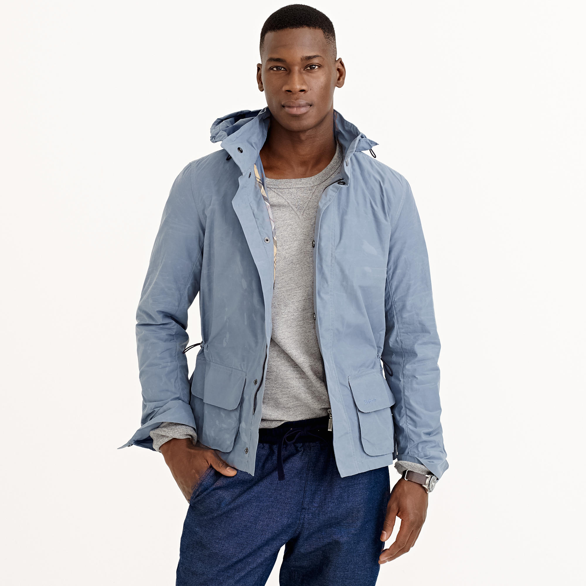J.crew Barbour Port Casual Jacket in Blue for Men | Lyst