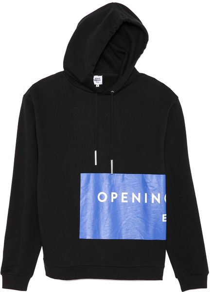 Opening Ceremony Label Logo Hoodie in Black for Men | Lyst