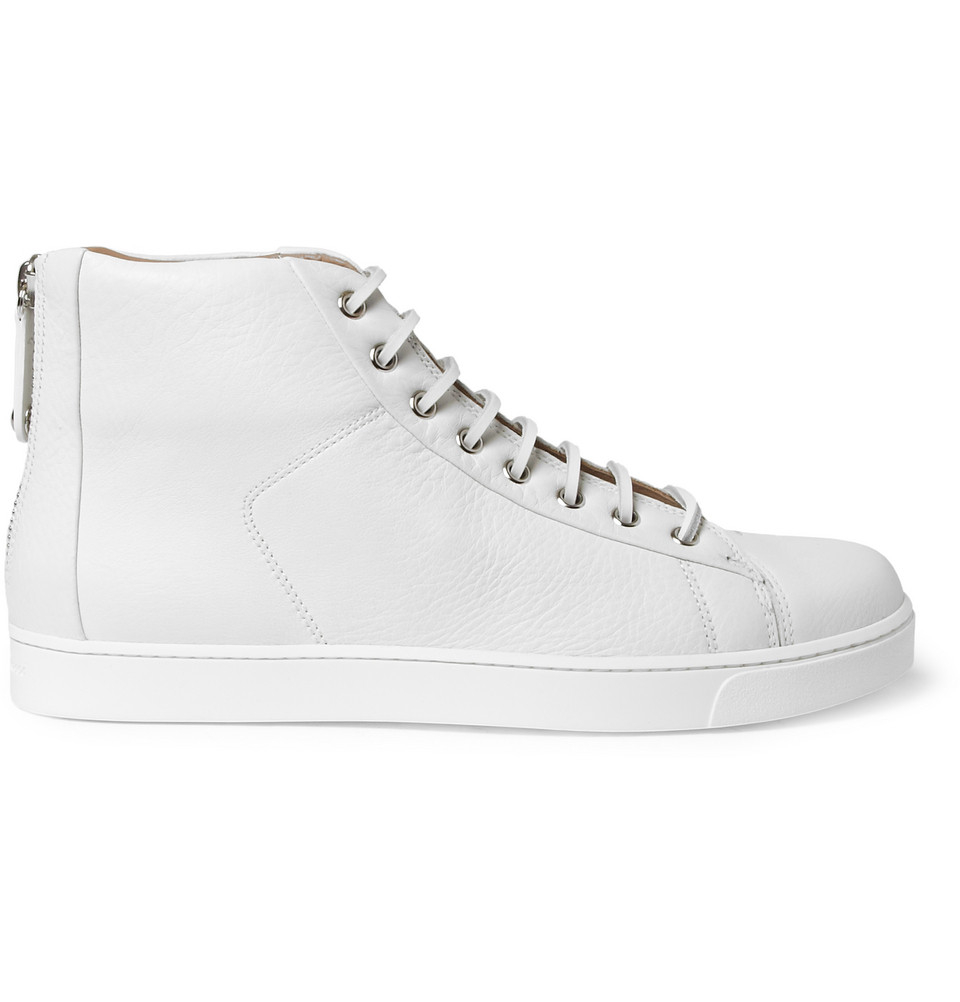 Gianvito rossi Fullgrain Leather Hightop Sneakers in White for Men | Lyst