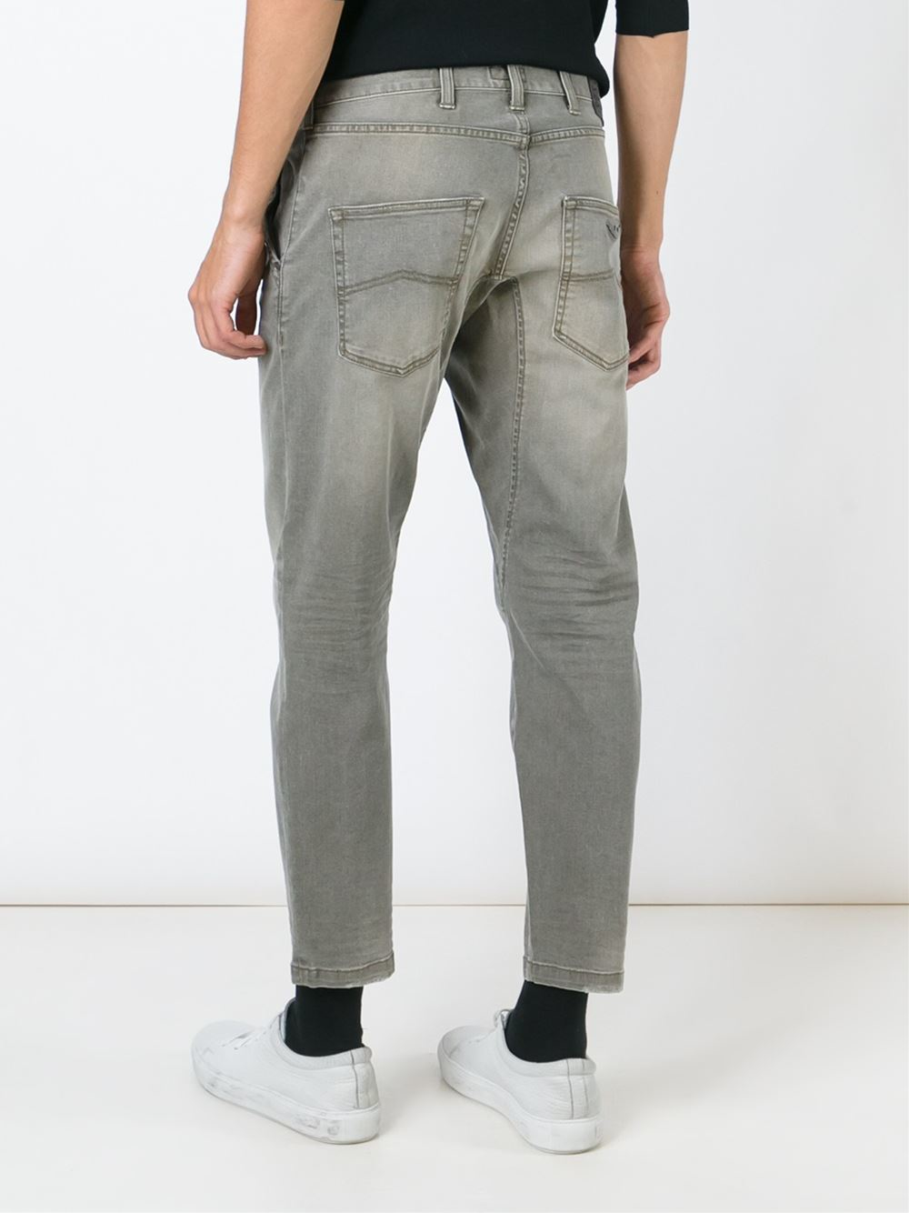 Lyst - Armani Jeans Cropped Tapered Jeans in Gray for Men