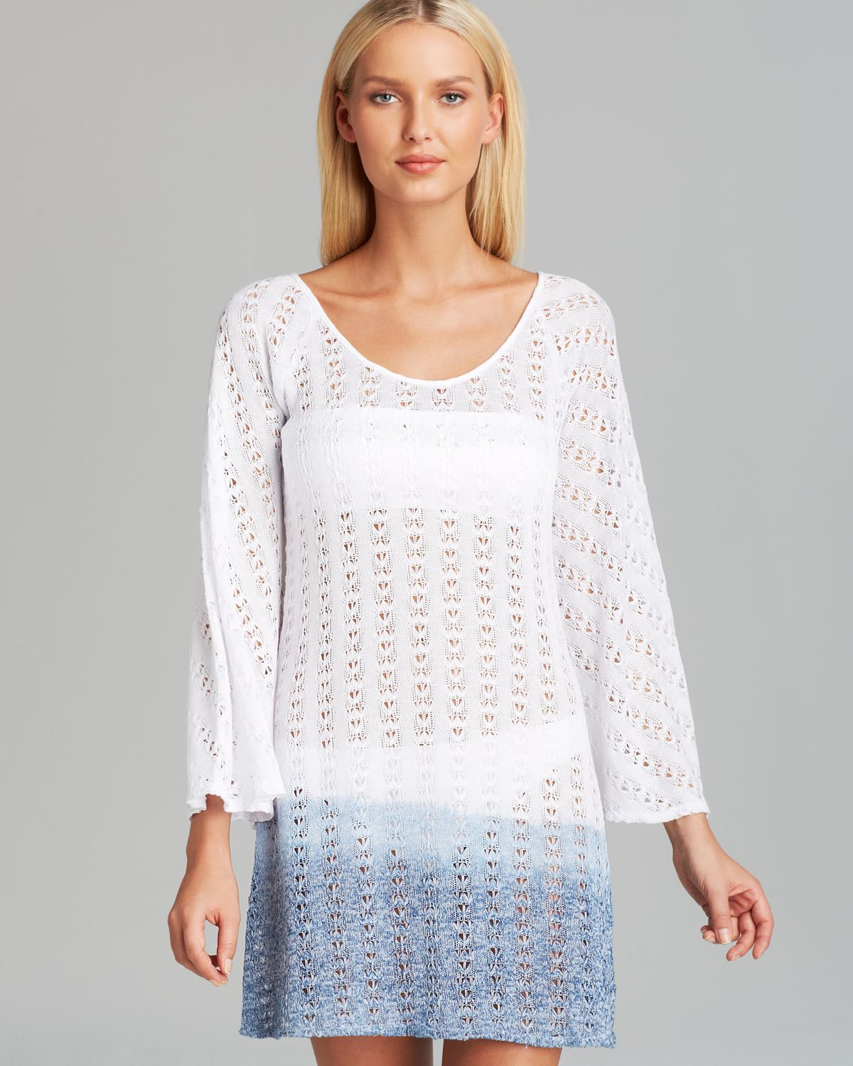 Debbie Katz Chiara Crochet Tunic Swim Cover Up In White Lyst