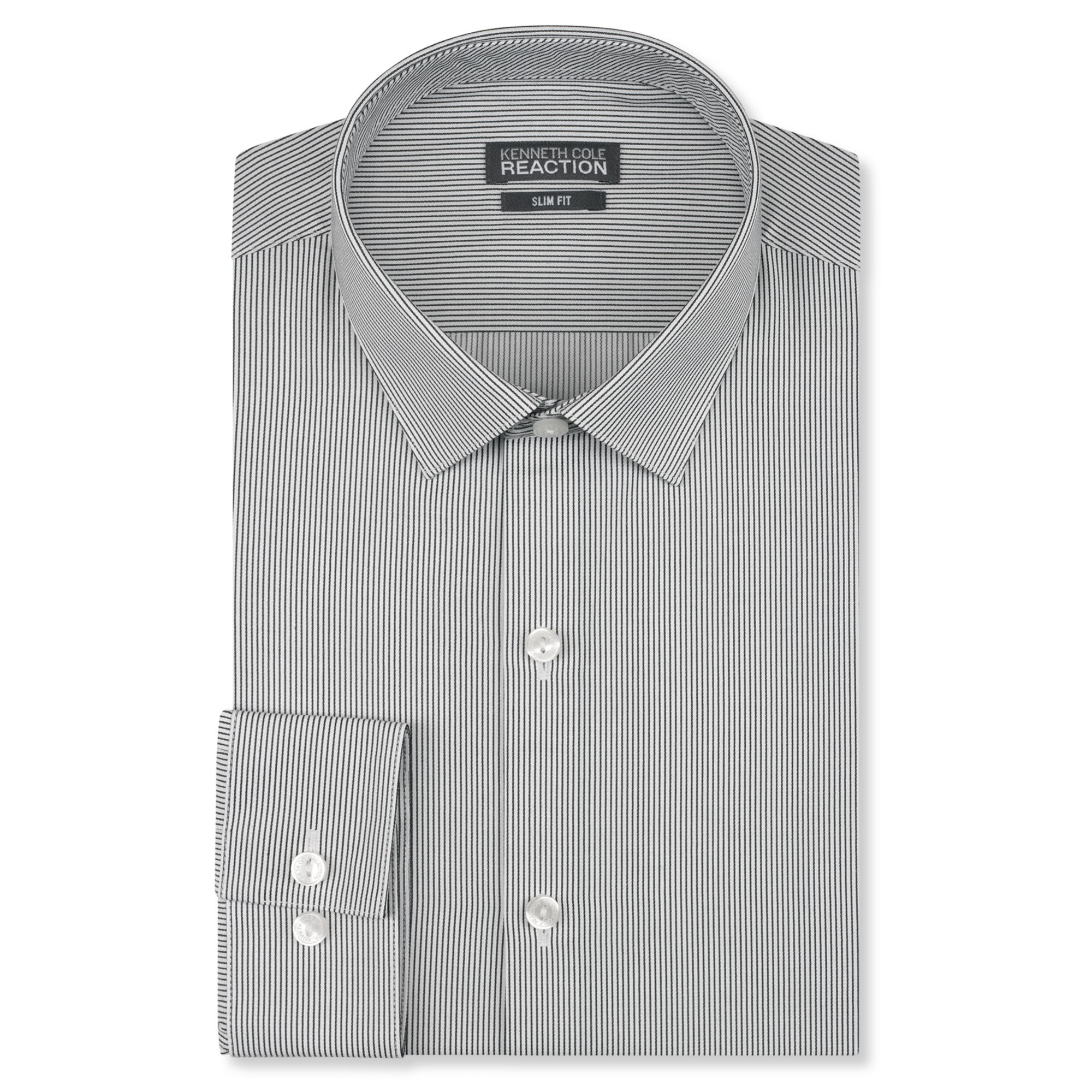 Kenneth Cole Reaction Grey Stripe Dress Shirt in Gray for Men (Grey) | Lyst