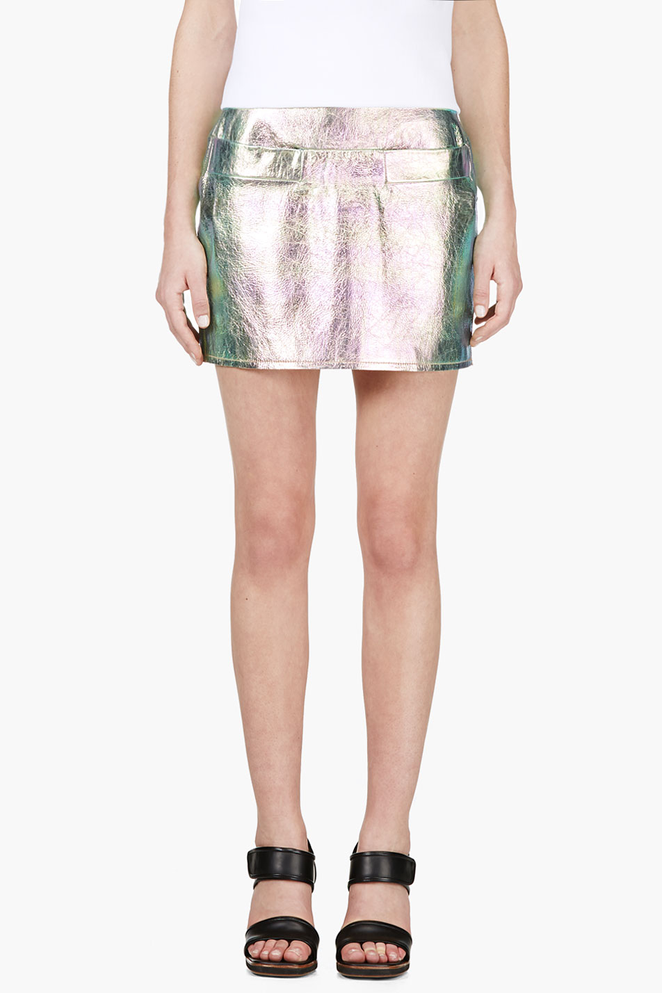 Marc By Marc Jacobs Pink and Turquoise Iridescent Metallic Leather Mini ...
