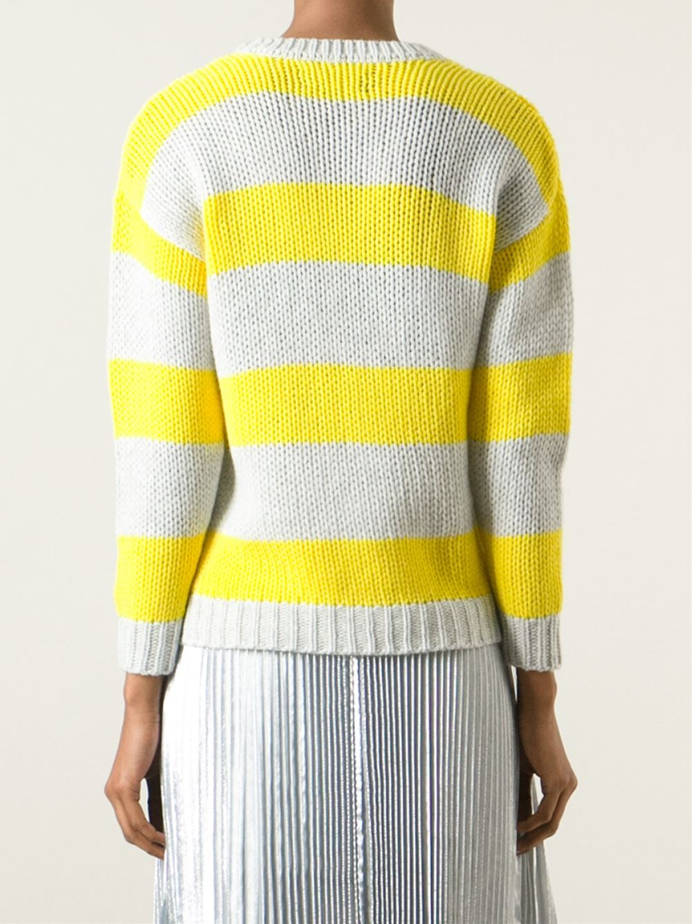 Lyst - Zadig & Voltaire Striped Chunky Knit Sweater in Yellow